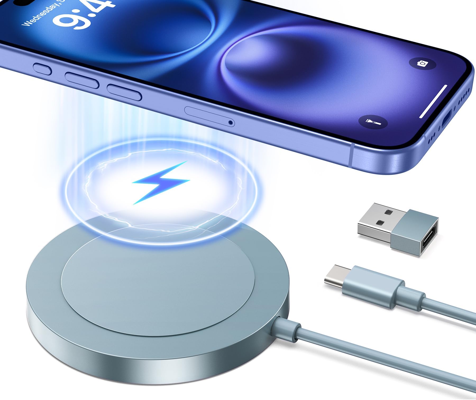 Amazon.com: Magnetic Wireless Charger 15W Fast Mag Safe Charger for ...