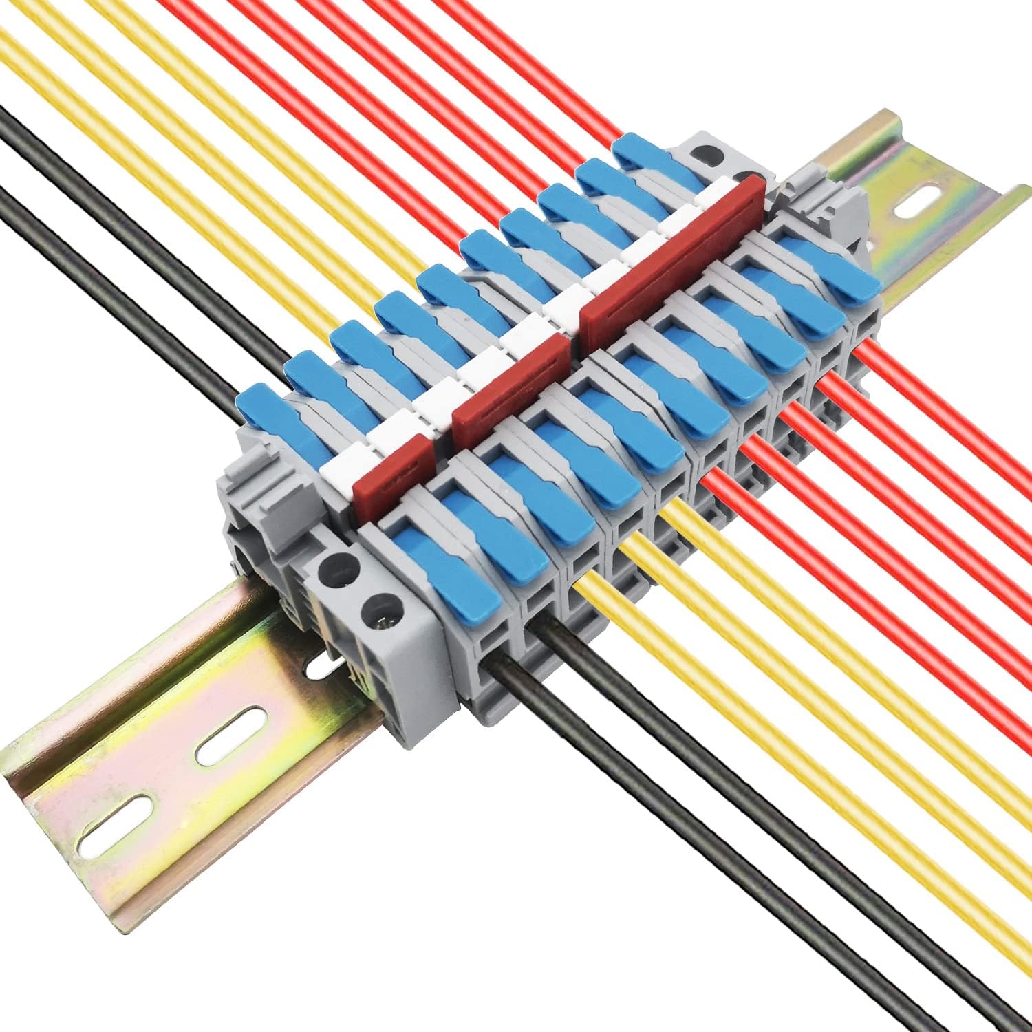 Kit de Bornier de Rail DIN, 15 Pcs Connecteur électrique Avec Levier de ...