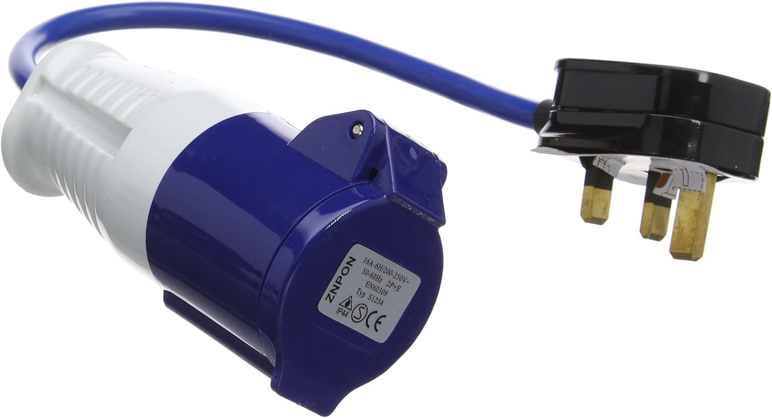 Powermaster 818738 13A-16A Fly Lead Converter 13A Plug to 16A Socket ...