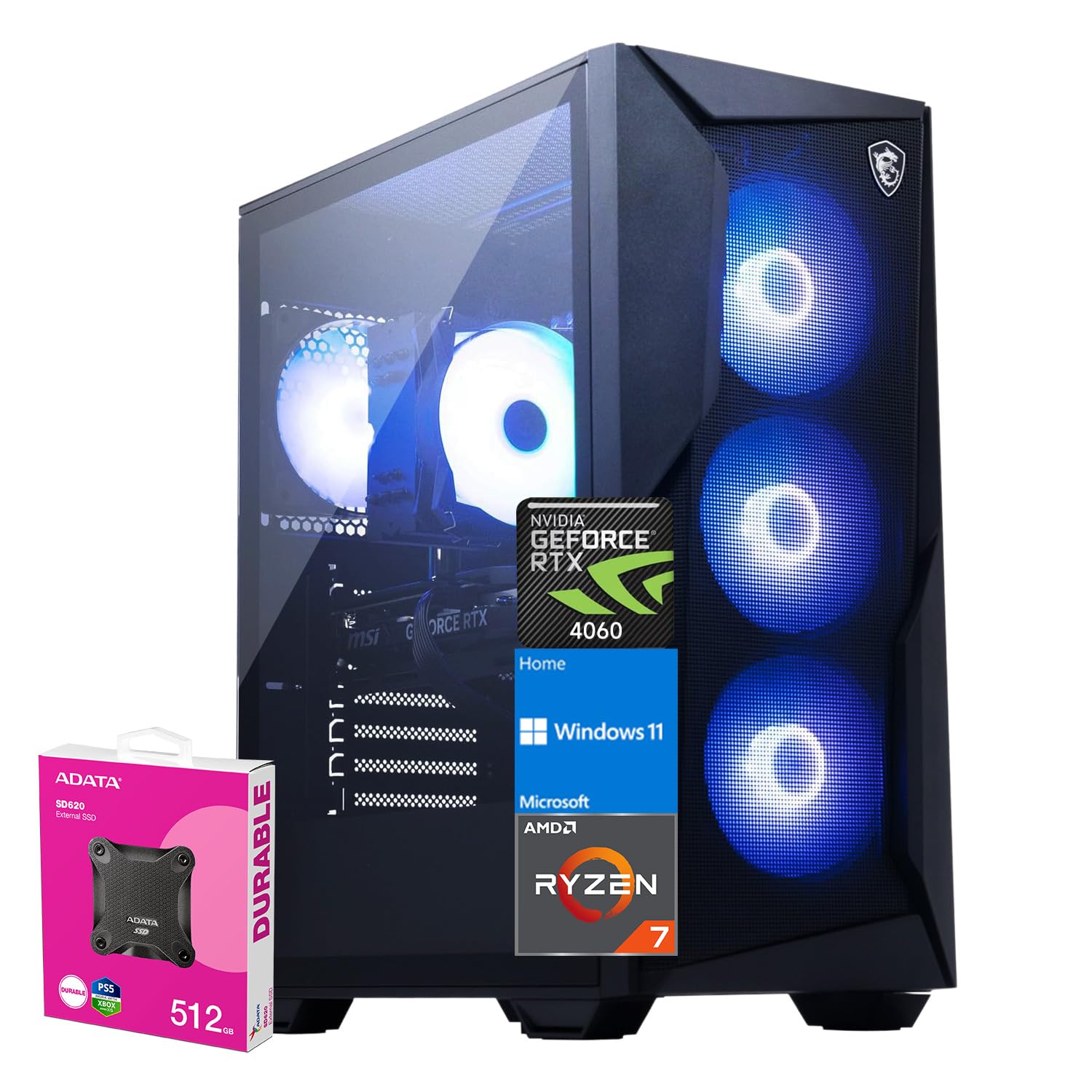 Amazon.com: MSI Codex Z2 Ryzen 7 4060 Gaming Desktop, AMD Ryzen 7 8700F ...