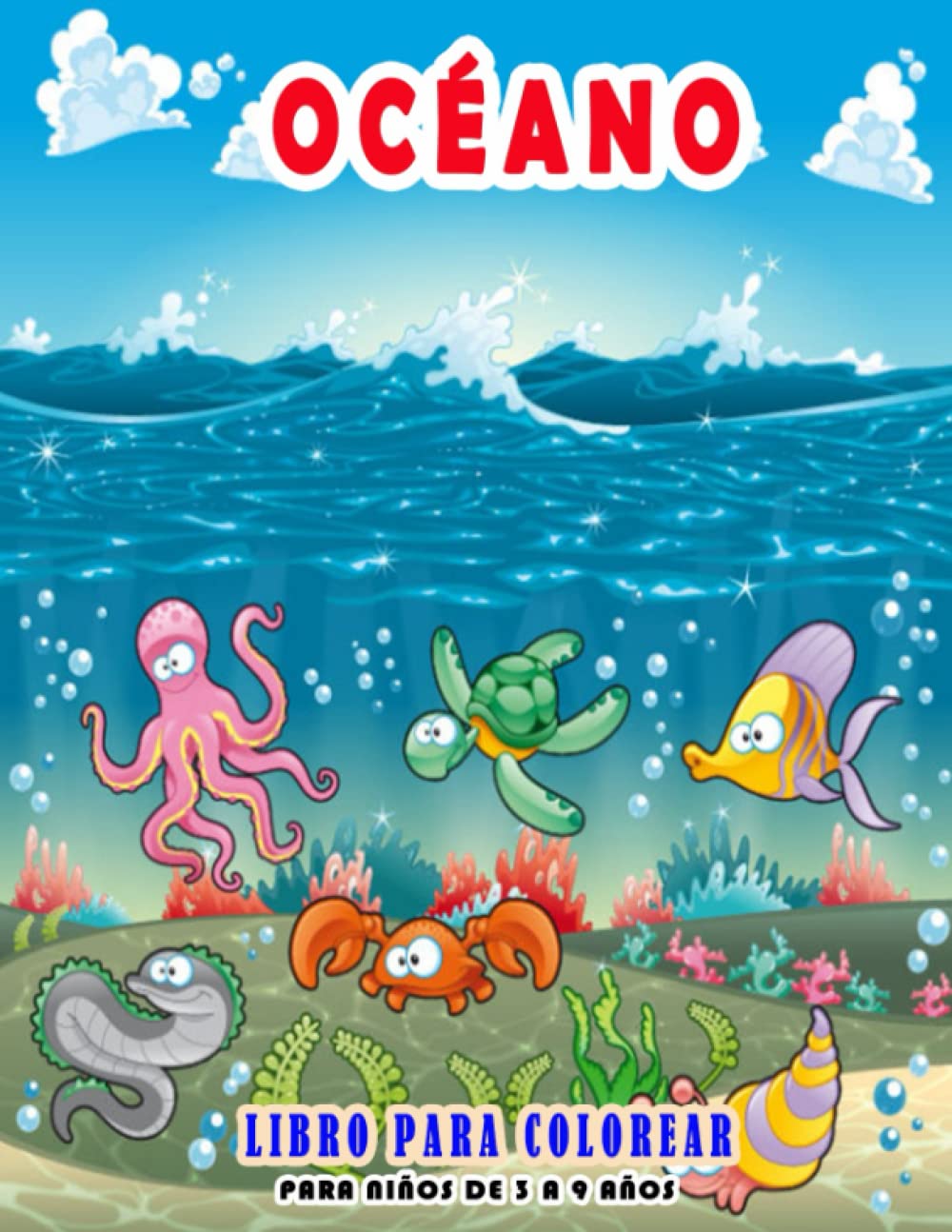 Buy Océano Libro Para colorear para niños de 3 a 9 años: Vida marina ...