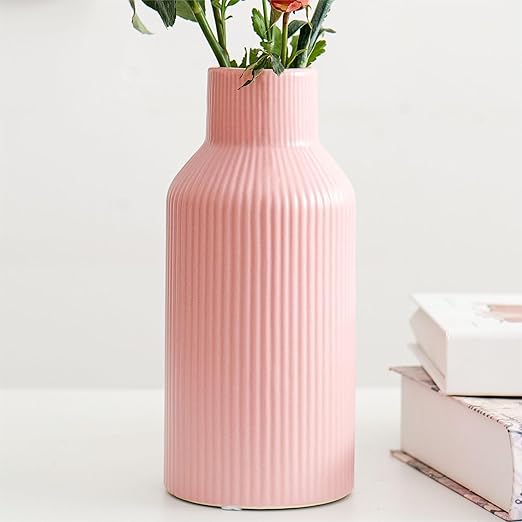 Amazon.com: Hanaomaoyi Bohemian Pink Ceramic Vase - for Pampas Grass ...
