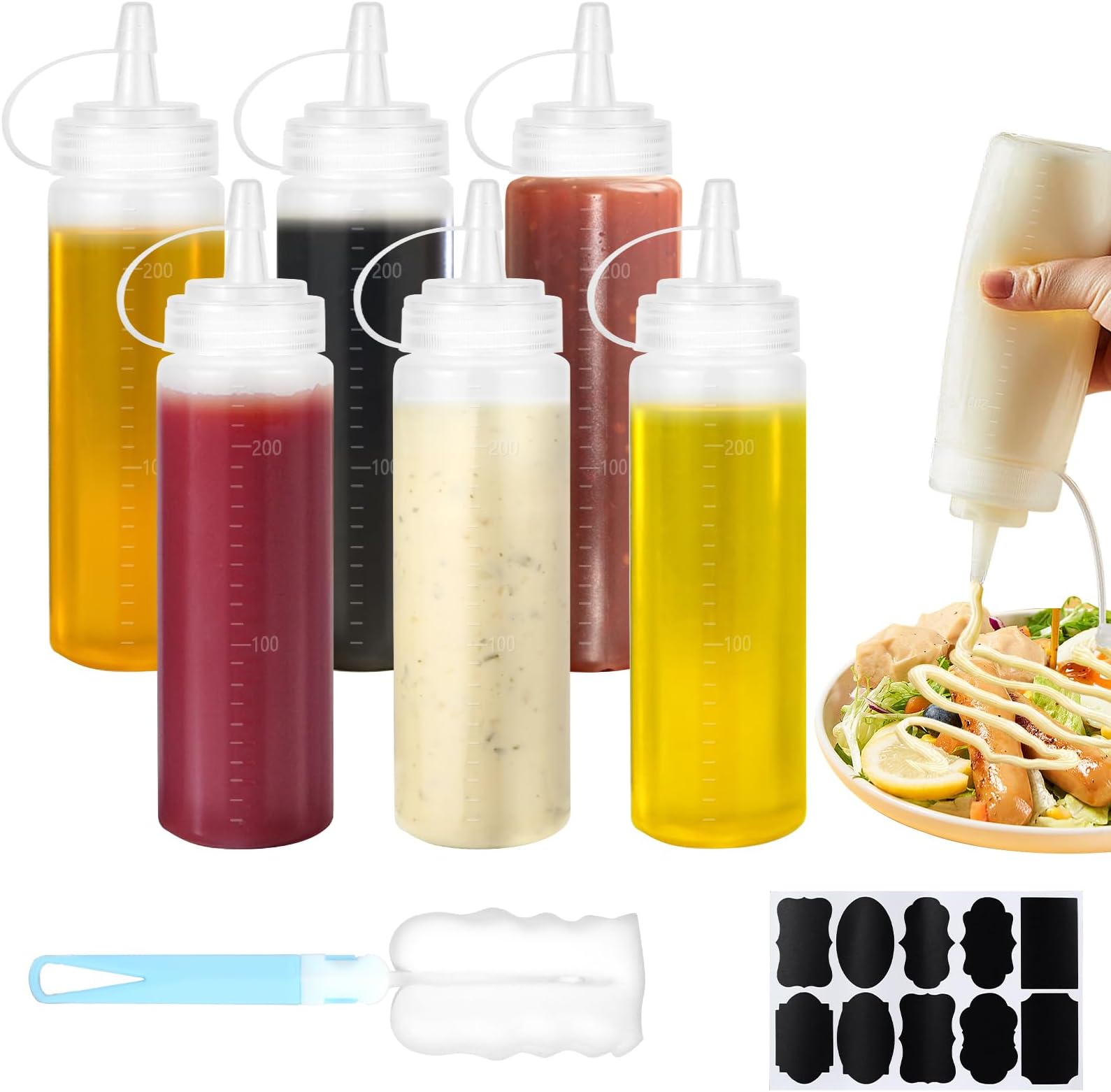 Recipient Sauce, Flacon Huile avec Échelle, Bouteille à Condiments ...