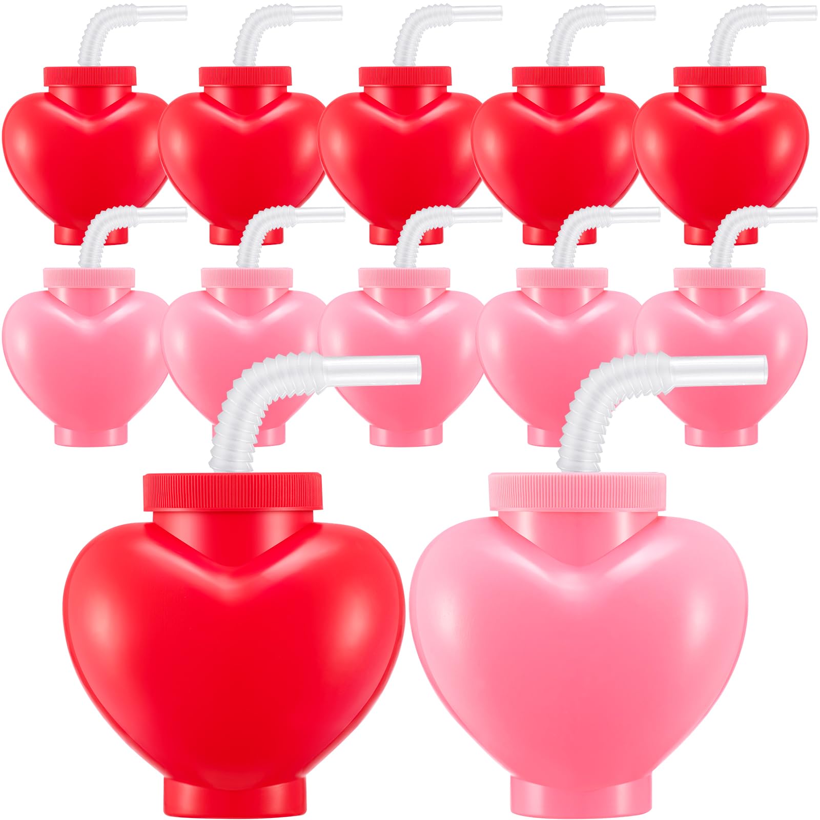 Amazon.com: Amyhill 12 Pcs Valentine's Day Heart Shaped Cups with Lids ...
