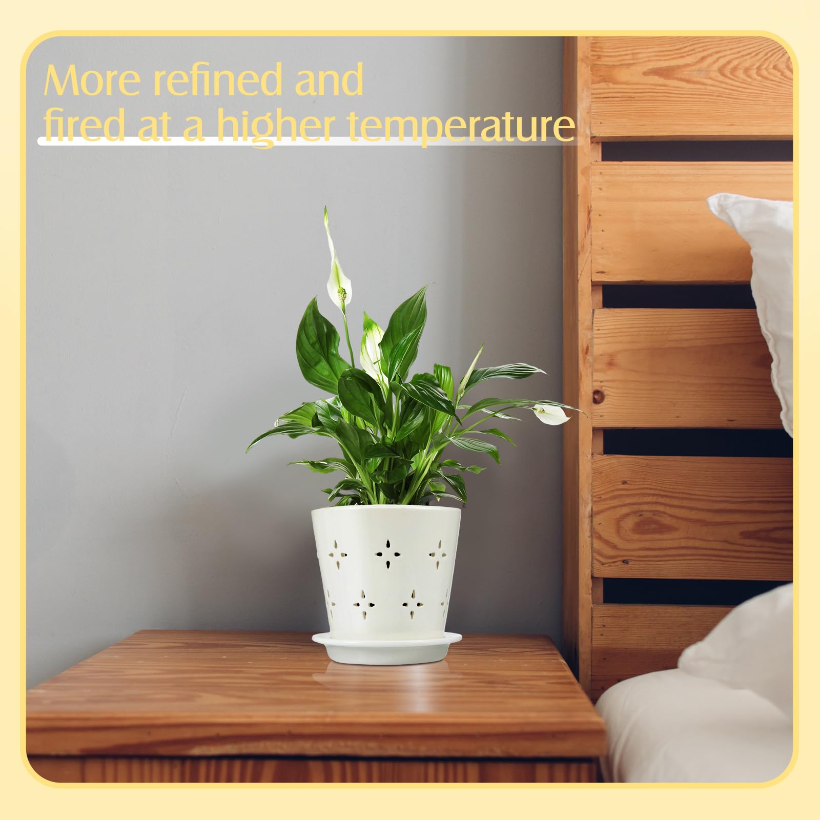 Snapklik.com : Suclain 2 Pcs 6 Inch Ceramic Orchid Pots