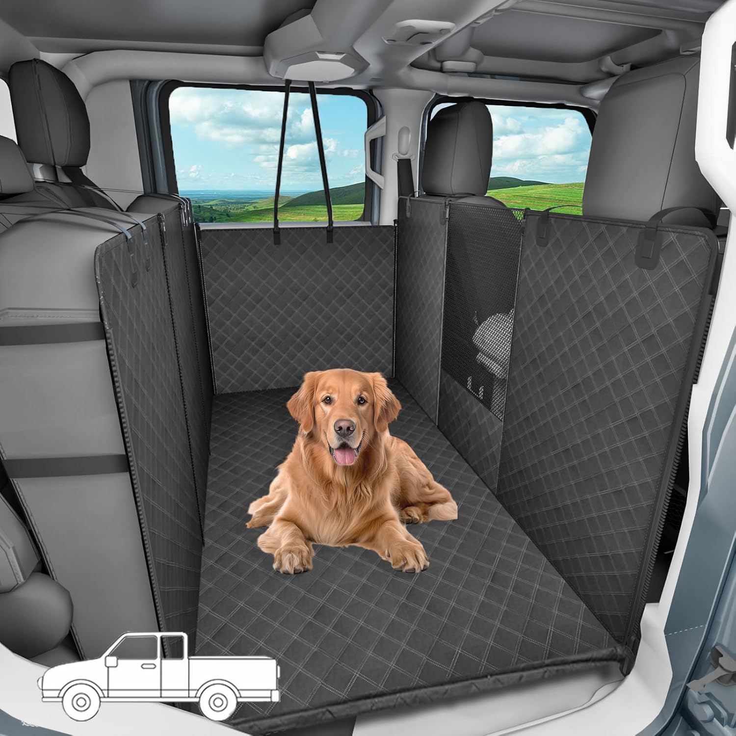 Amazon.com: LEHNI Dog Floor Hammock for Full Size Crew Cab Trucks with ...