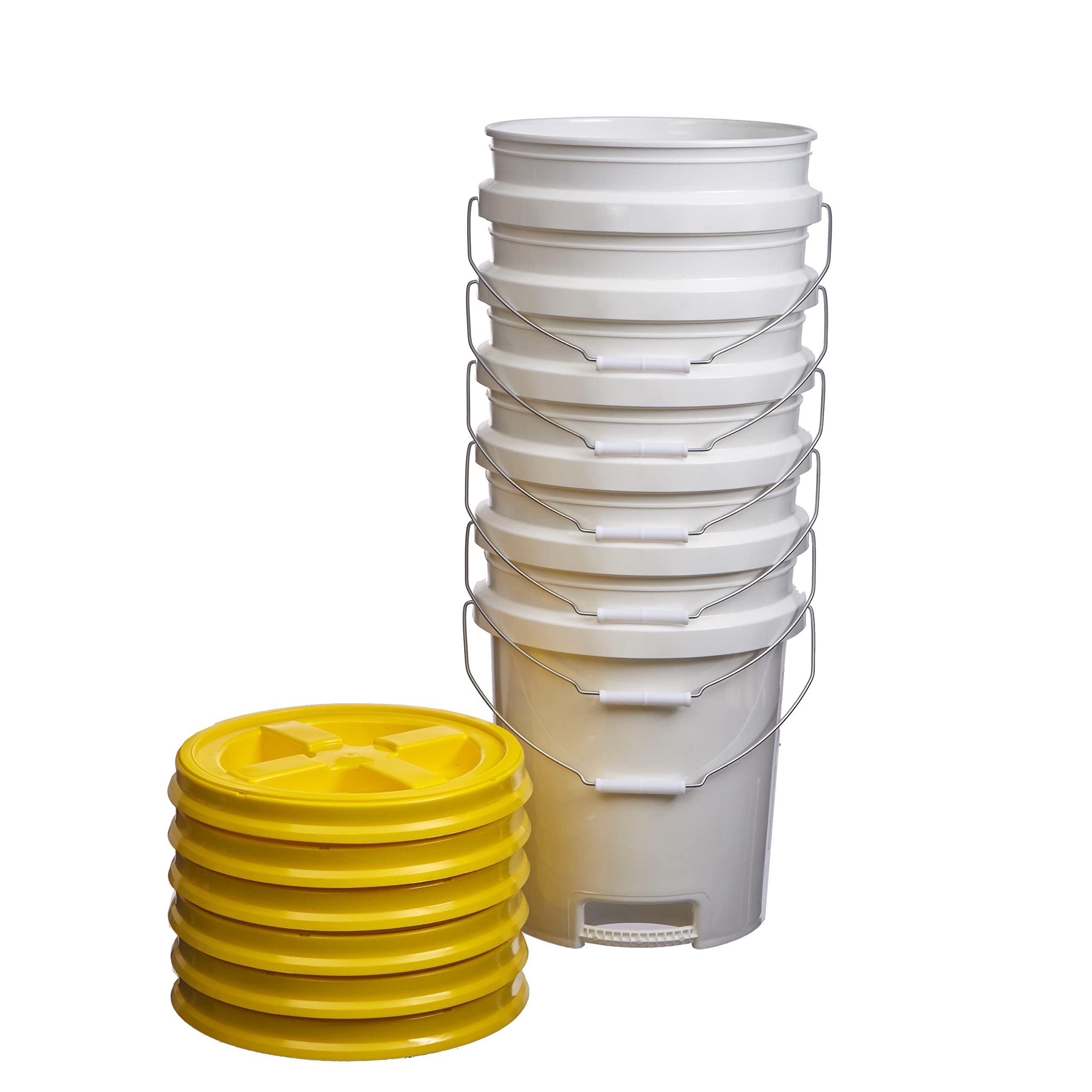 Snapklik.com : Consolidated Plastics 5 Gallon White Food Grade Buckets