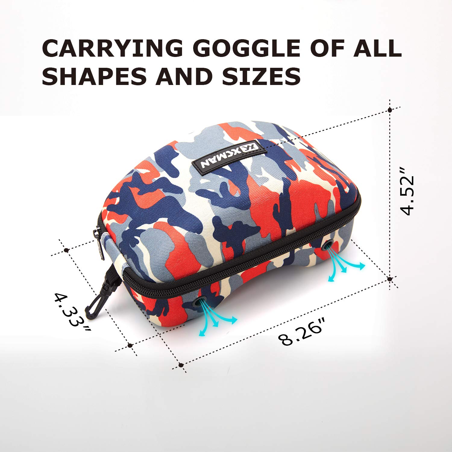 Snapklik.com : Rigid EVA Ski Goggle Case Fit All Shapes And Size Ski ...