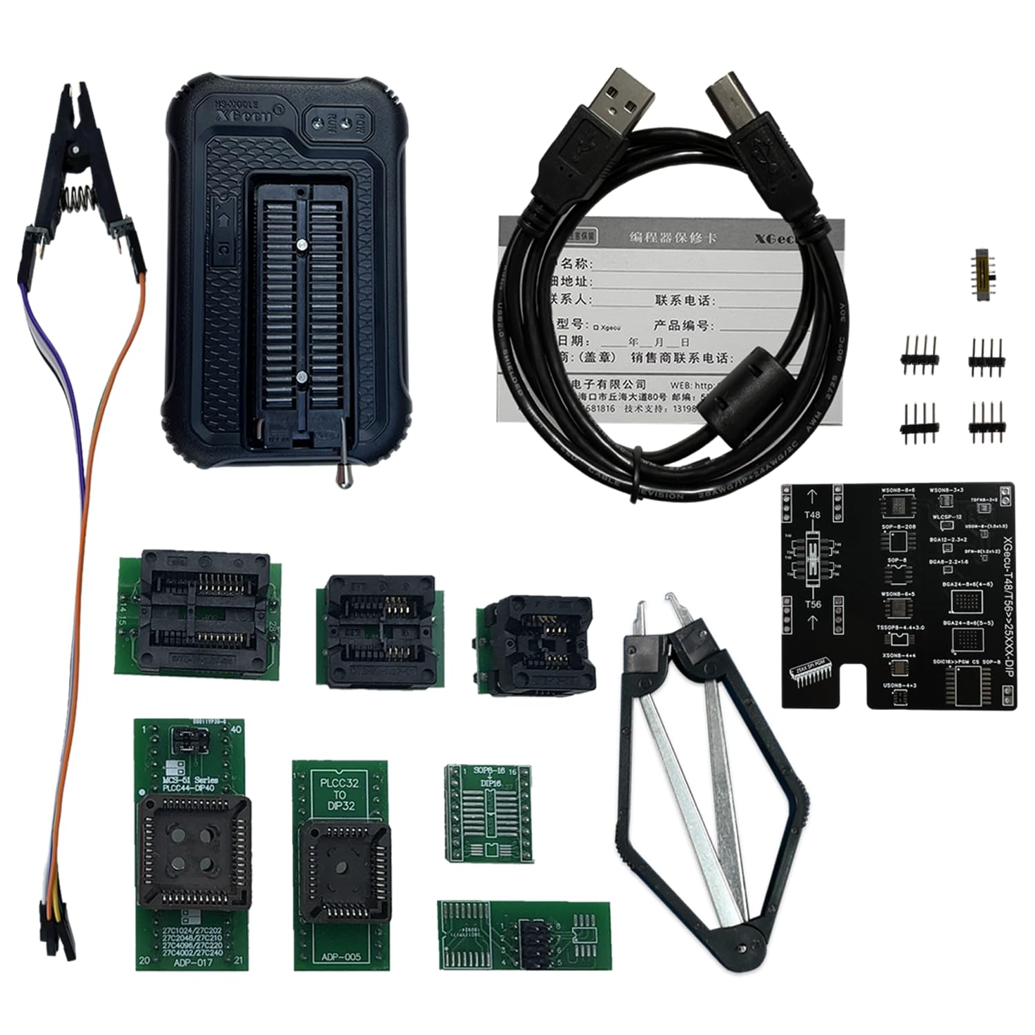 XGecu T48 (TL866-3G) Programmer + 9 Parts + 17-in-1 Adapter: Amazon.com ...