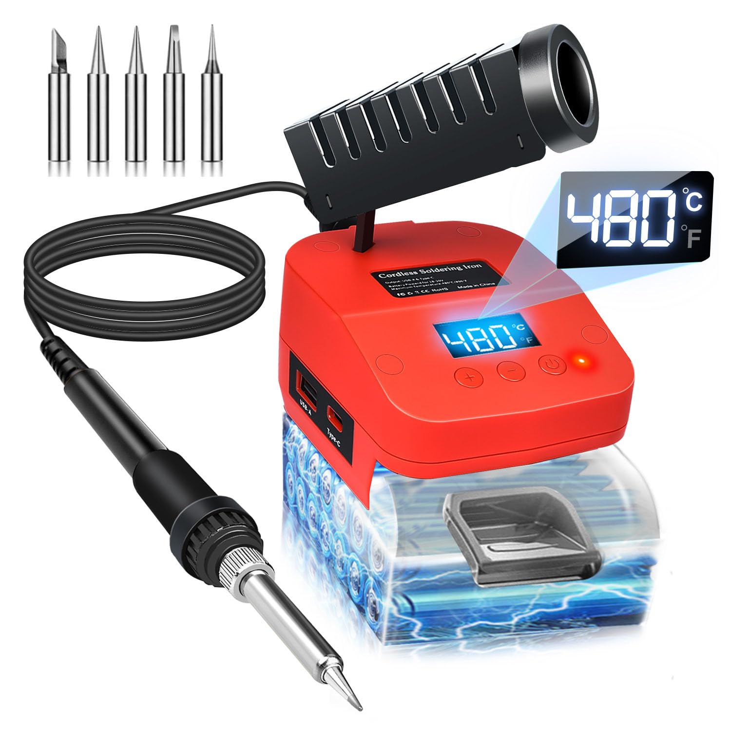 Cordless Soldering Iron for Milwaukee M18 18V Battery Fast Heating ...