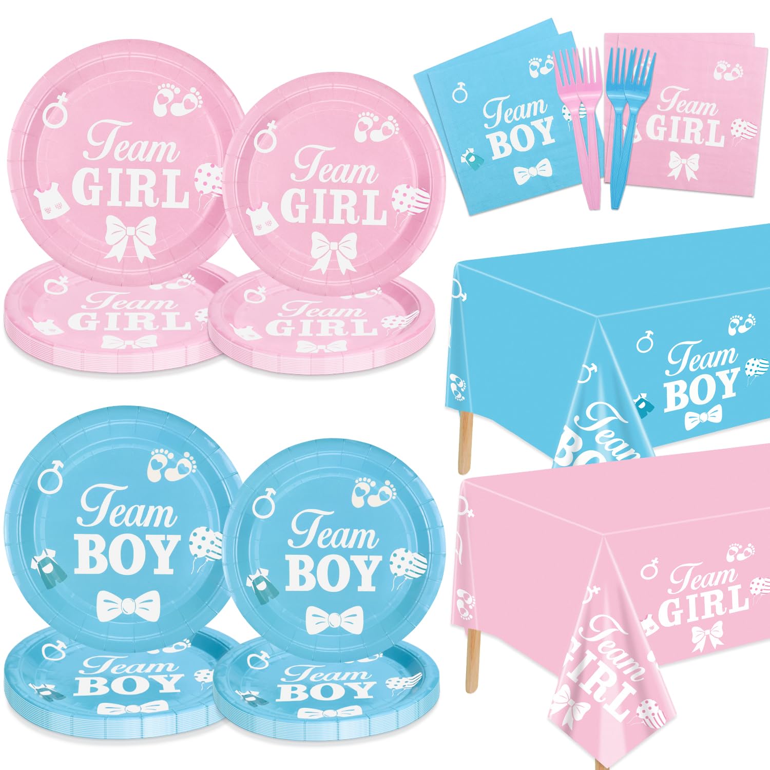 Amazon.com: Gender Reveal Decorations - Including Gender Reveal Plates ...