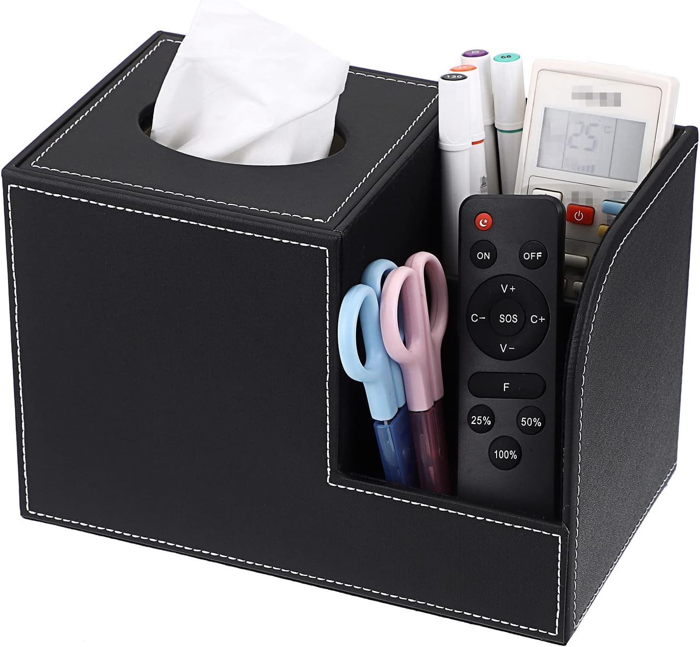 Amazon.com: Sumnacon Square Leather Tissue Box Cover - Decorative Cube ...