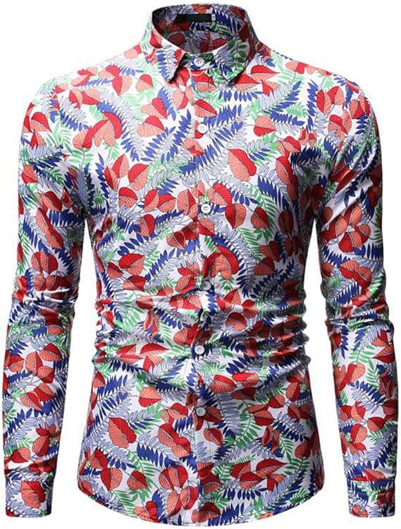 Camicia casual hawaiana da uomo autunno top unico moda base camicetta ...