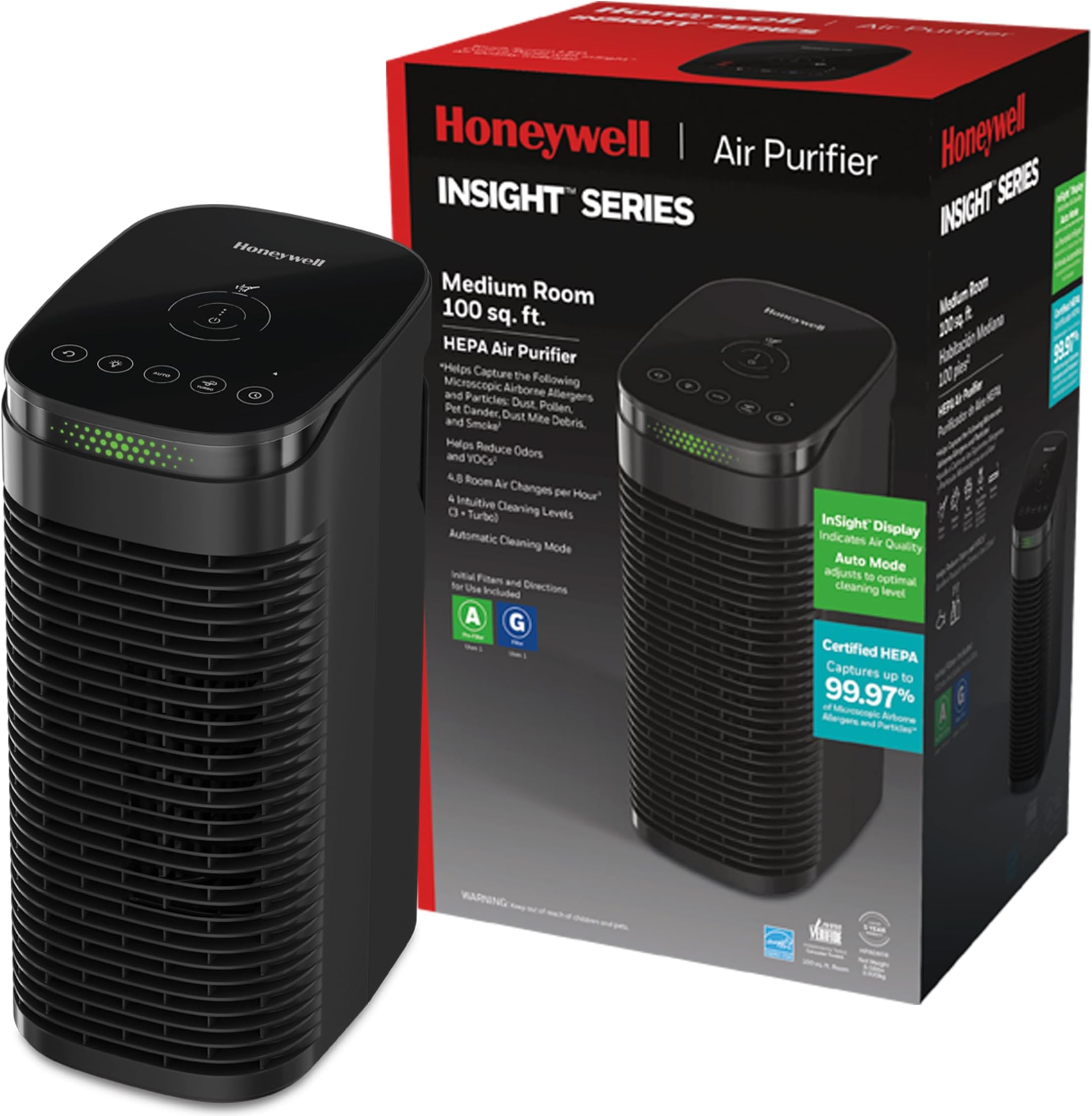 Amazon.com: Honeywell Air Genius Air Purifier for Home, Large Rooms up ...