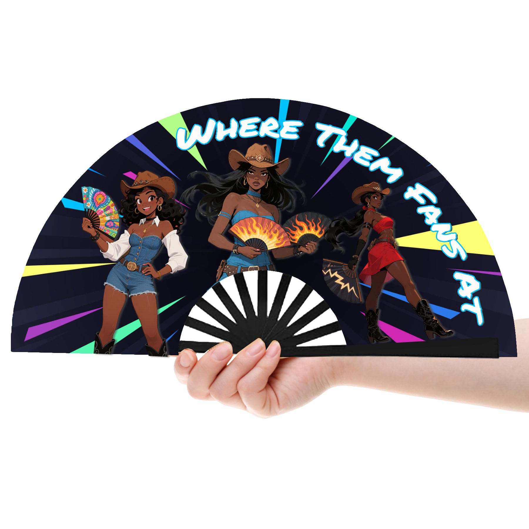 Decorative Performance Fan JRPLXIML 13in Line Dance Popping Fans, Where ...