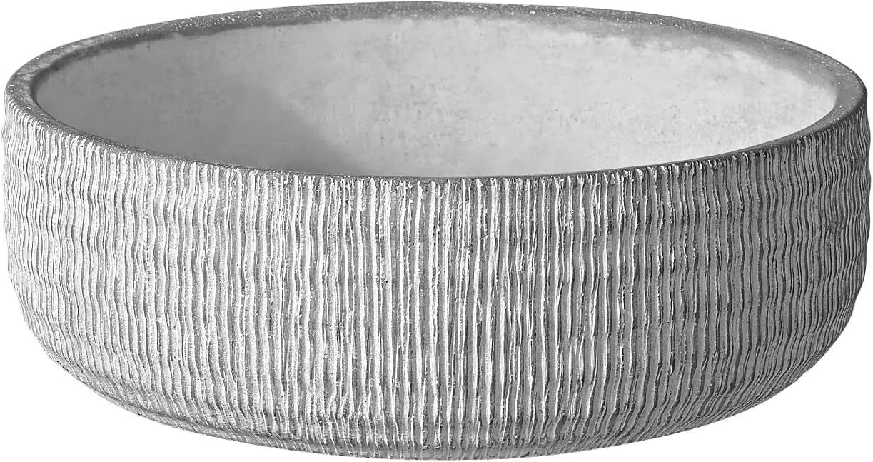 Amazon.com : THE NEXT GARDENER.COM Shallow Cement Planter, Stripe ...