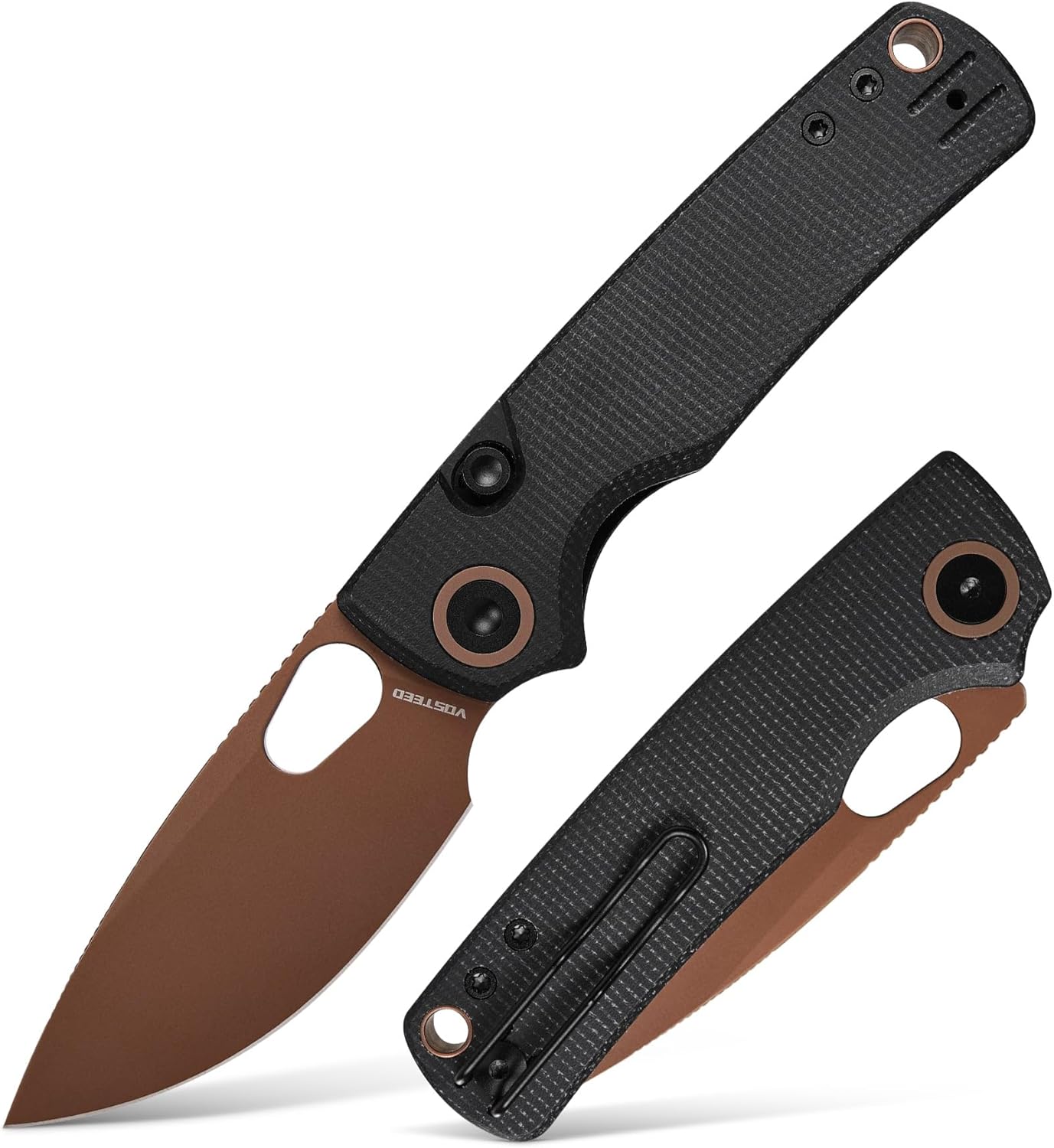 Amazon.com: Vosteed Porcupine - EDC Pocket Knife, 2.99’’ 14C28N Steel Rose Gold Blade, Top Liner ...