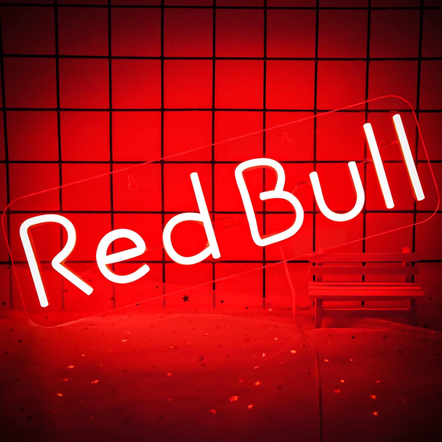 Amazon.com : Queen Sense 14" Red Bulls Energy Drink Neon Sign 3D Carved ...