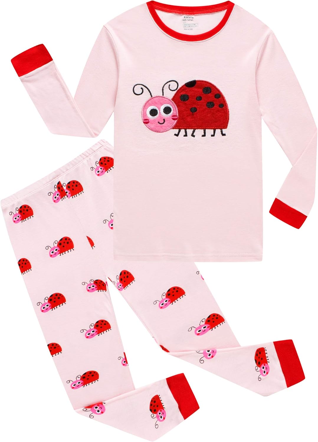 Amazon.com: KikizYe Little Girls Long Sleeve Ladybug Pajama Sets 100% ...