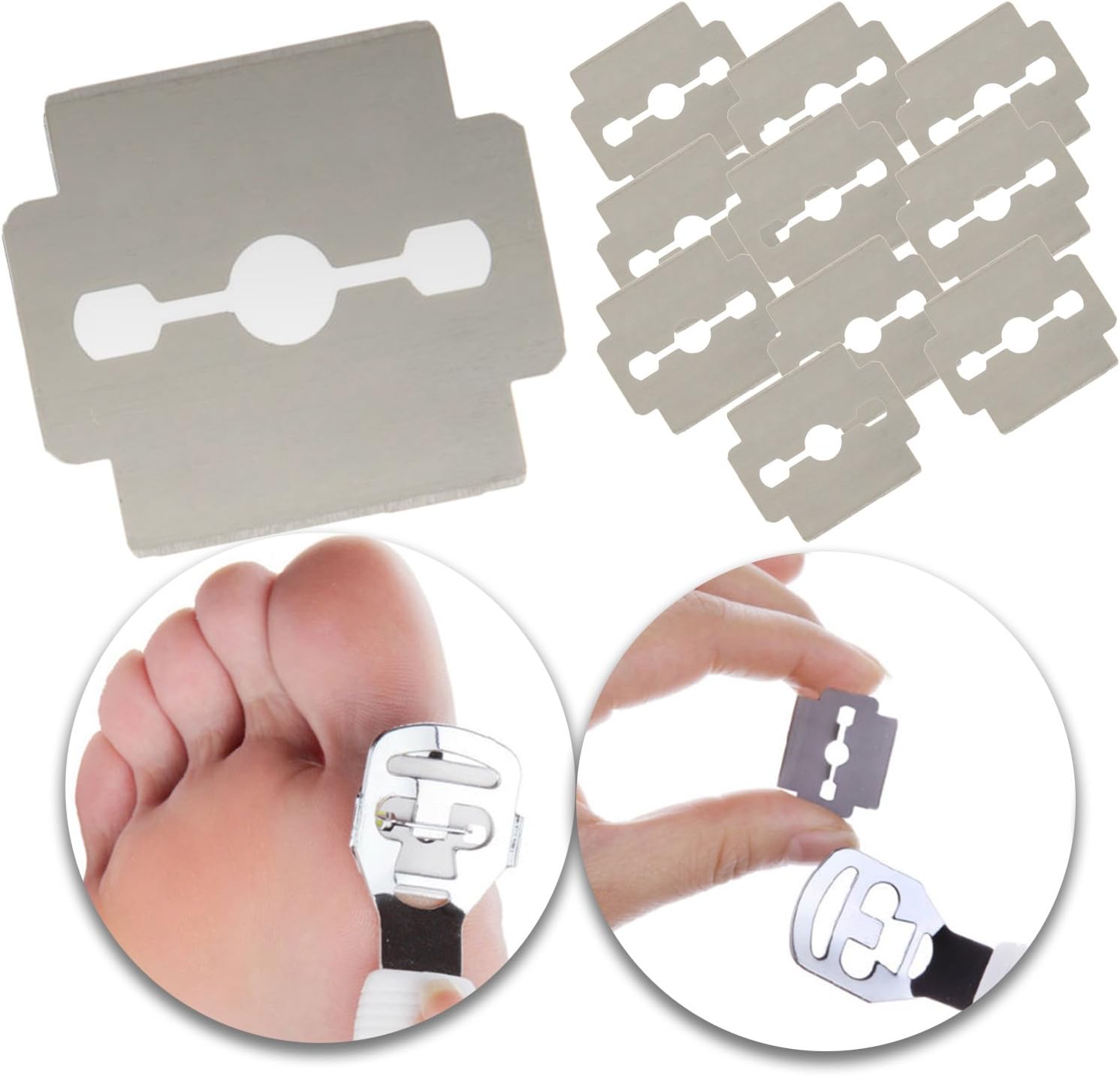 Foot Care Set Kit of 10pcs Stainless Steel Replacement Razor Blades for ...
