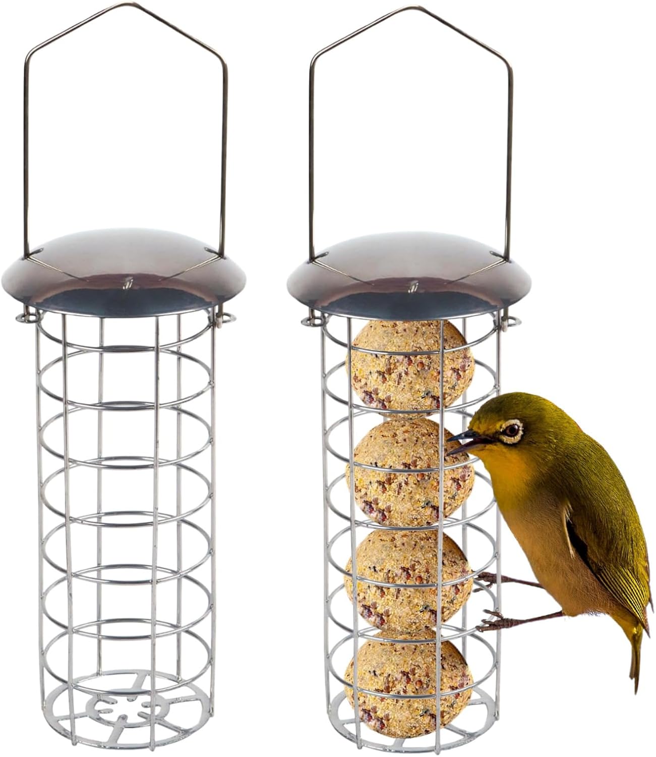 ADEPTNA Deluxe Set of 2 Garden Hanging Wild Bird Feeder Container ...