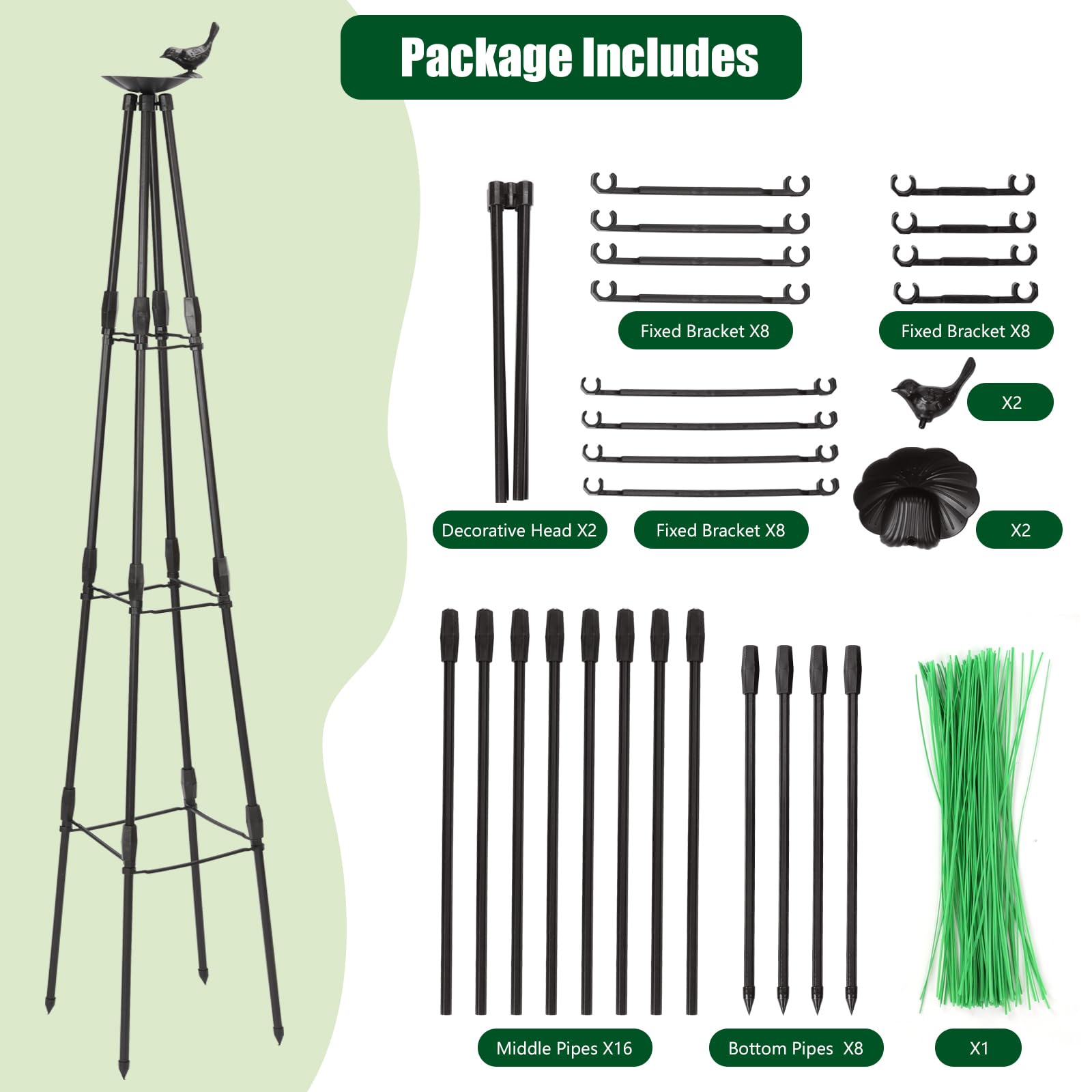 Snapklik.com : EAPFCT Garden Trellis For Climbing Plants Obelisk ...