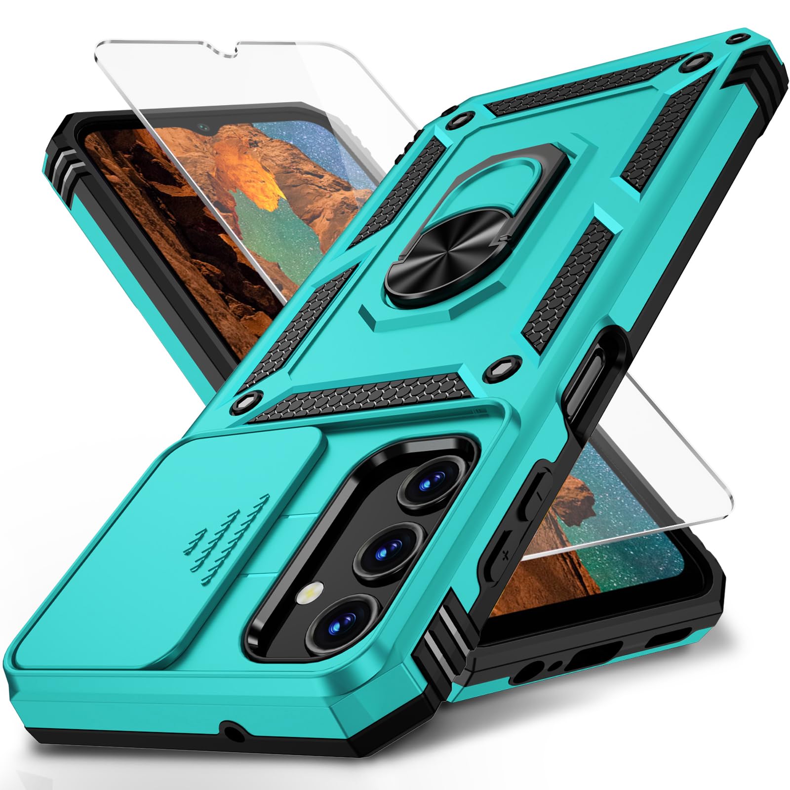 Amazon.com: Vinve for Samsung Galaxy A14 5G Case with Slide Lens Cover, HD Screen Protector ...