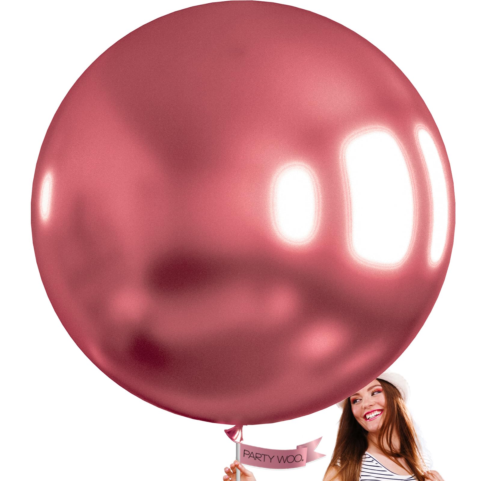 Amazon.com: PartyWoo Metallic Pink Large Balloons 4 pcs 36 Inch Giant ...