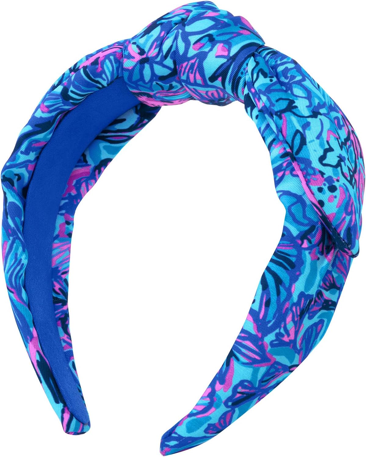 Amazon.com : Lilly Pulitzer Blue Top Knot Headband for Women, Colorful ...