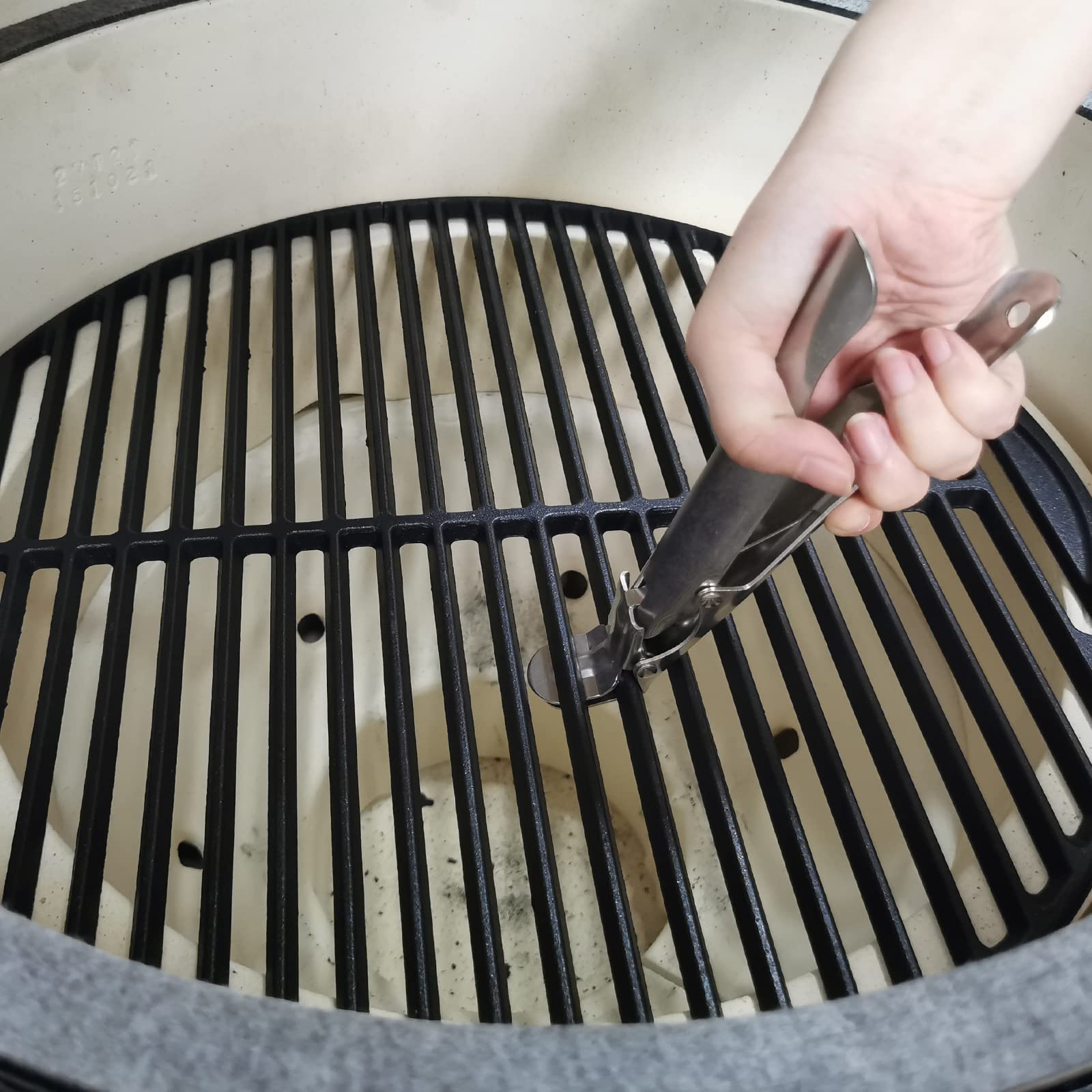 Quantfire 15.5" Round Cast Iron Cooking Grid + Grate Lifter Gripper ...