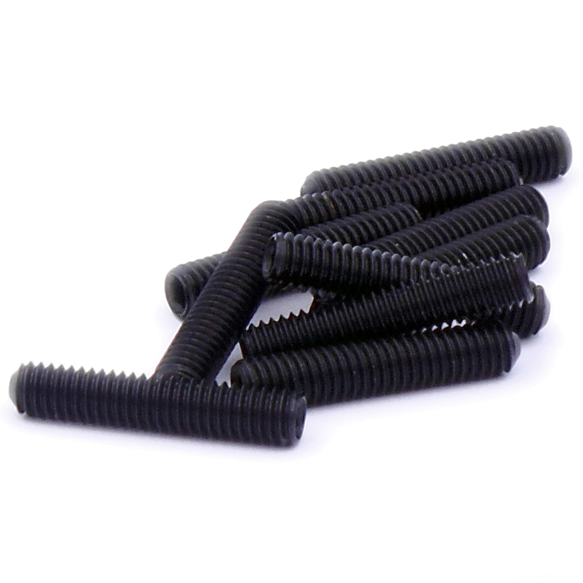 M4 (4mm x 20mm) Hex Socket Grub Screw (Cup Point) - Black Steel (Pack ...