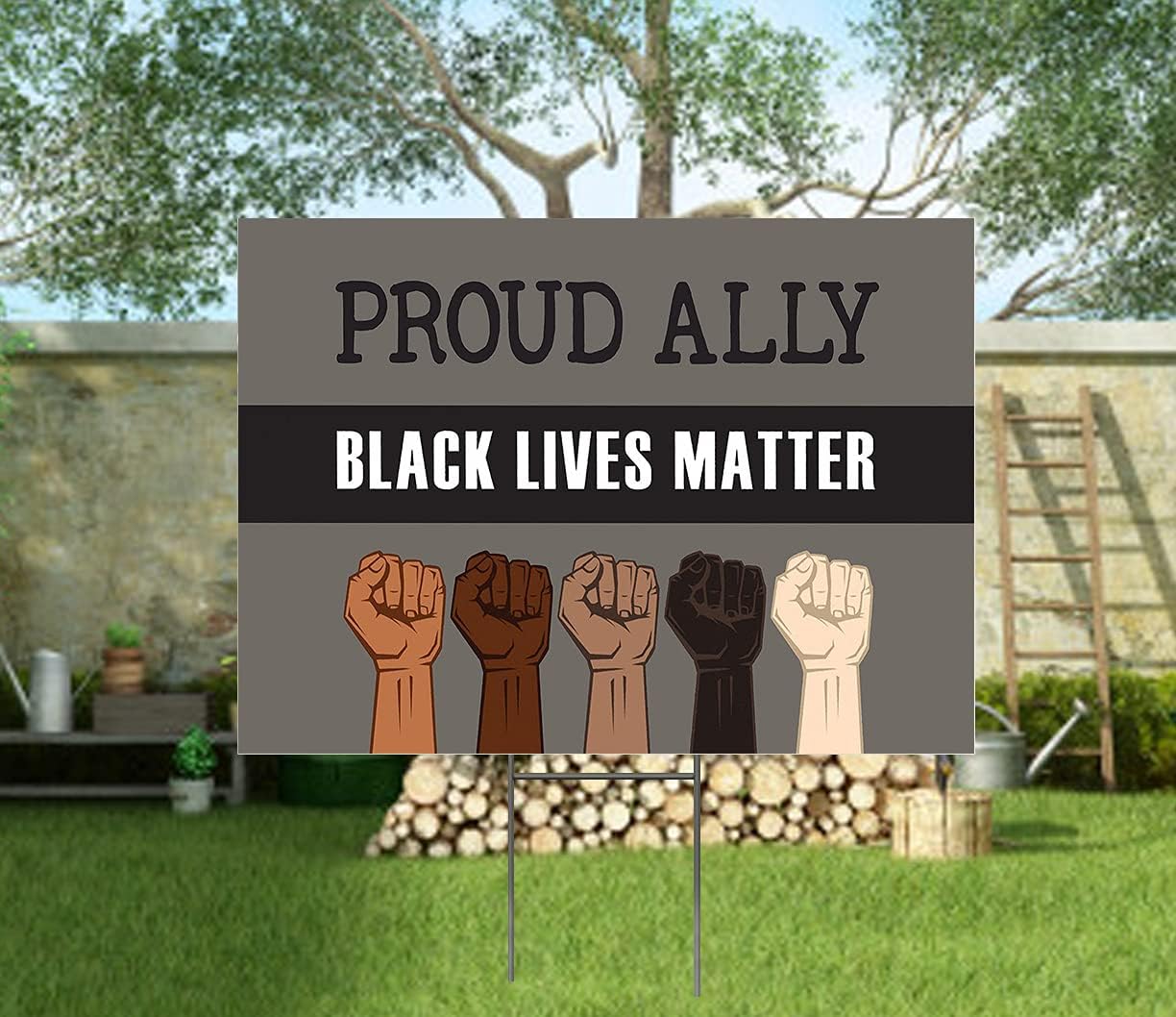 Amazon.com : by Unbranded Proud Ally Black Lives Matter Yard Sign ...