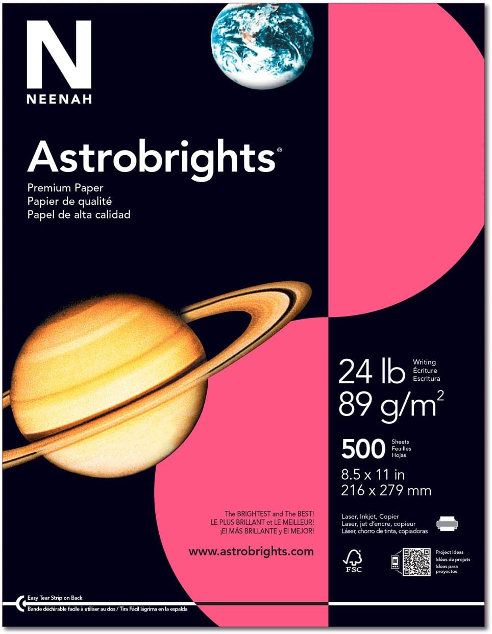 Neenah Astrobrights Premium Color Paper, 24 lb, 8.5 x 11 Inches, 500 ...
