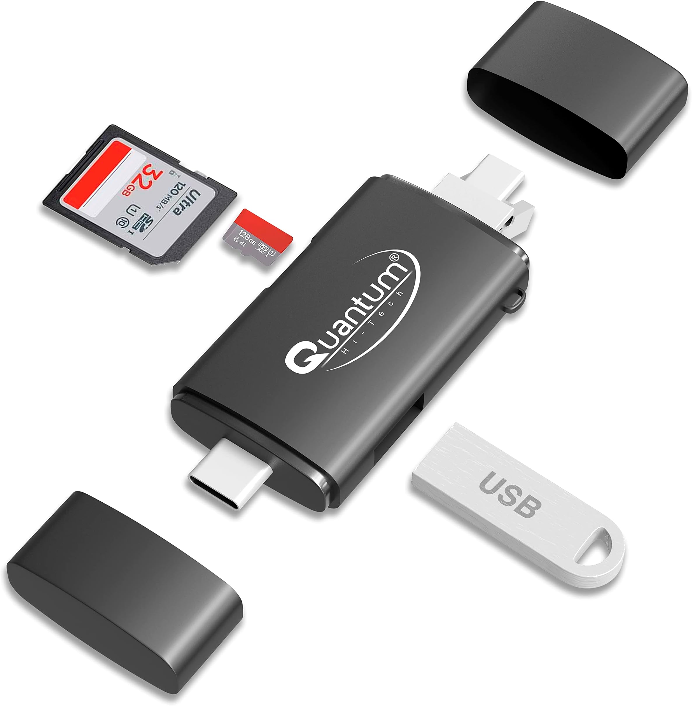 Amazon Basics OTG Card Reader and Hub with Type-C, USB & Micro USB ...