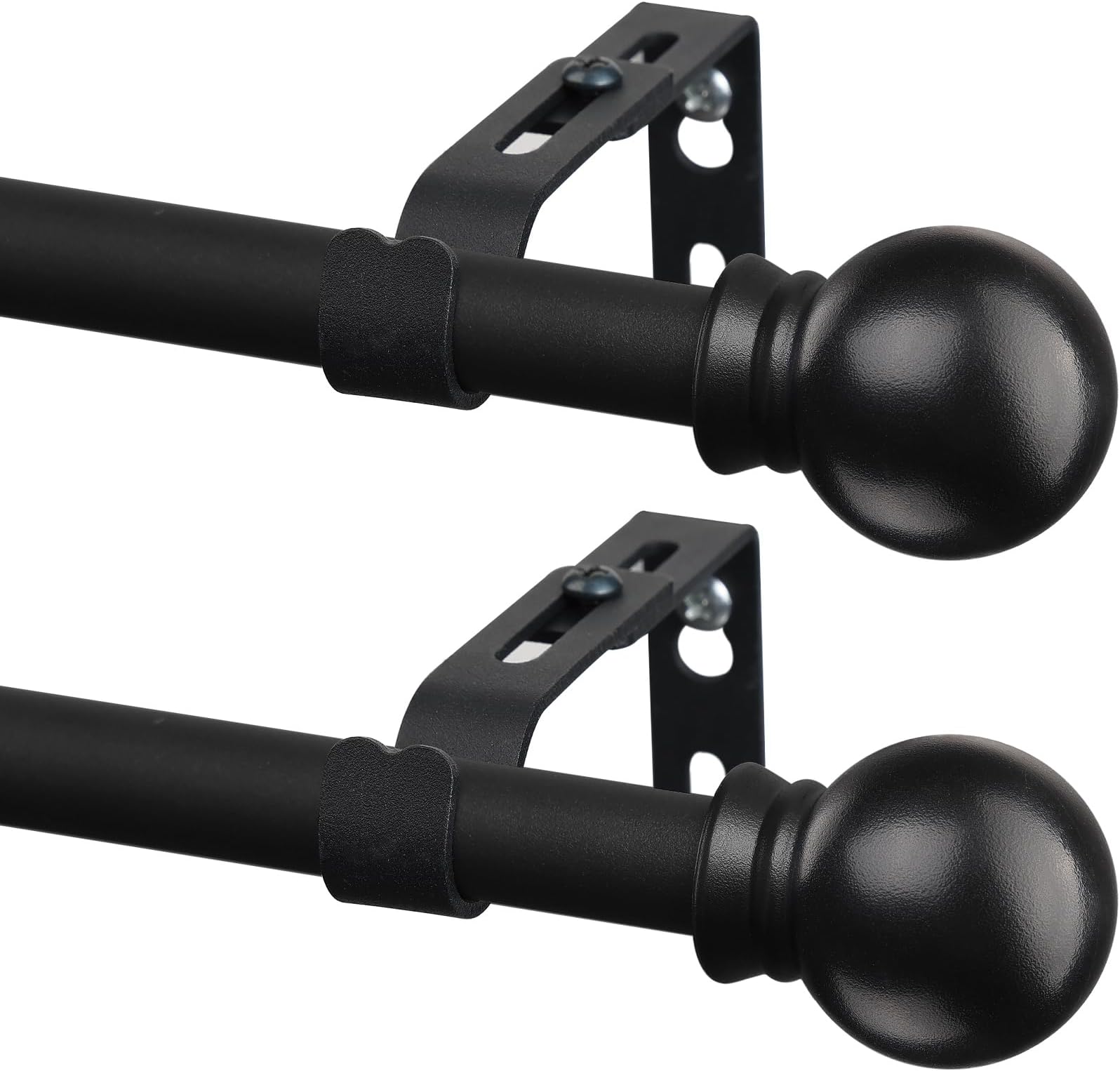 Amazon.com: Bali Blinds 5/8" Ball Cafe Rod Set, 28-48", Glossy Black ...