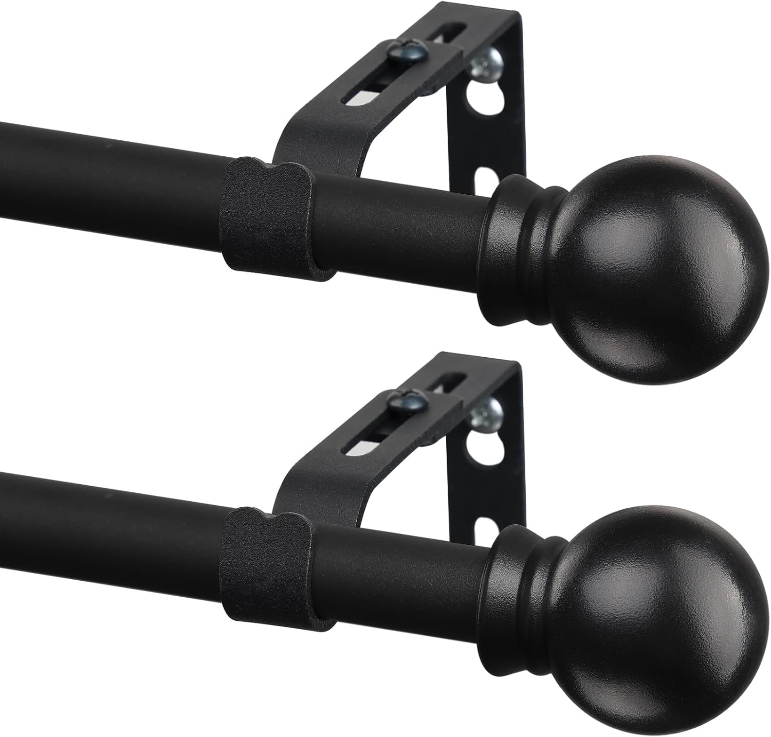 Amazon.com: CALCHELE 2 Pack Black Curtain Rods, Curtain Rods for ...