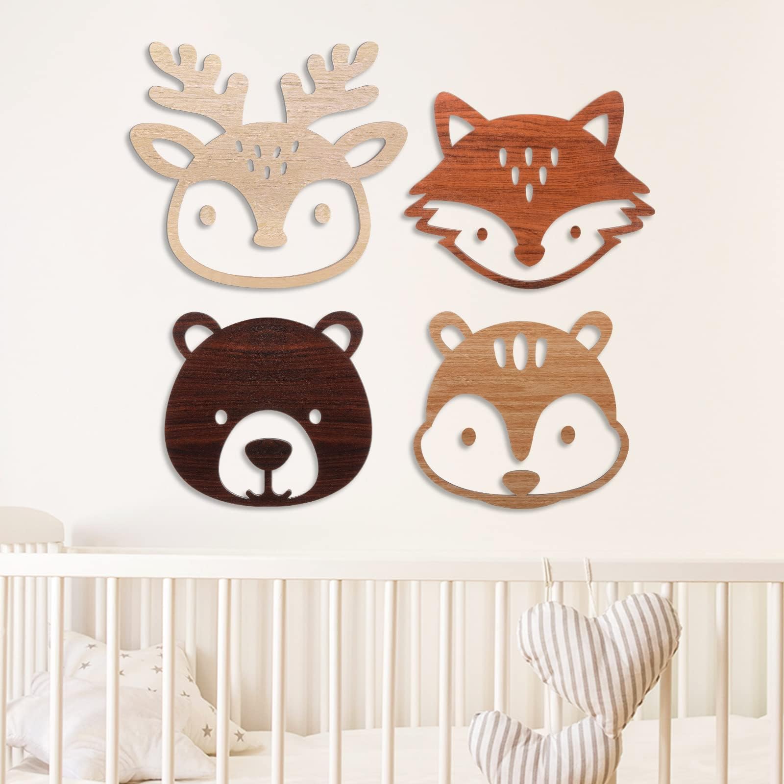 Amazon.com: Hoteam Woodland Nursery Decor, Wooden Forest Animal Wall ...