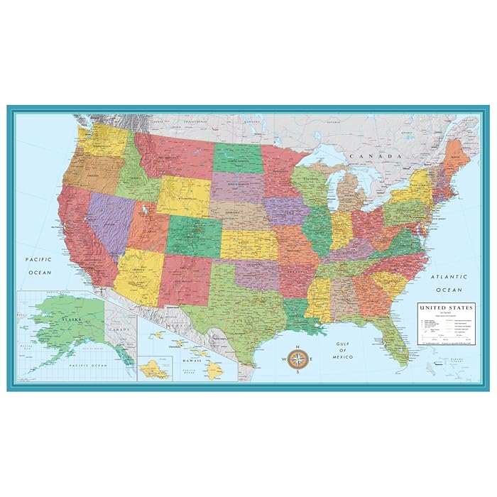Buy Swiftmaps 48x78 Huge United States, USA Classic Elite Wall Map ...