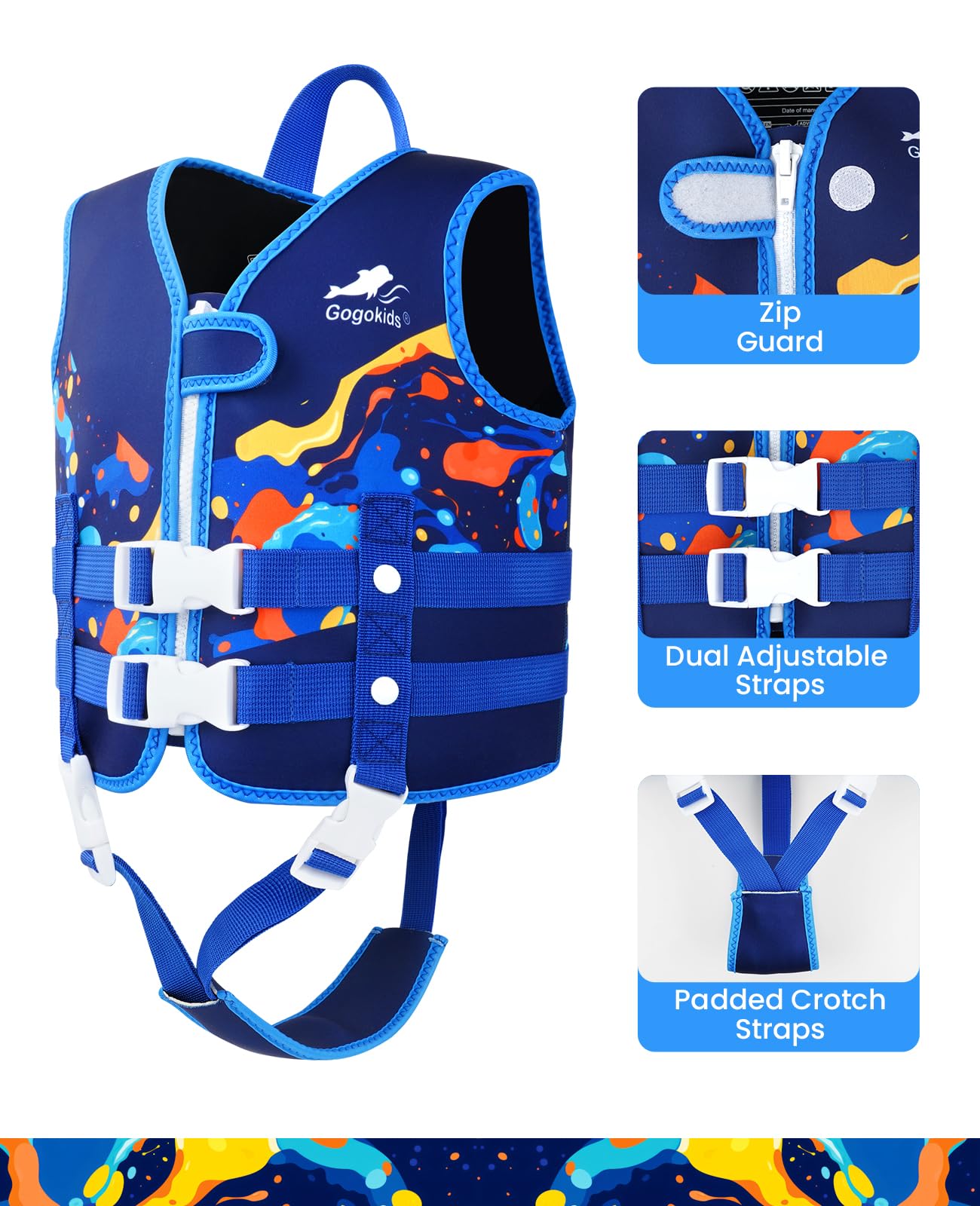 Snapklik.com : Gogokids Toddler Swim Vest, Kids Float Jacket