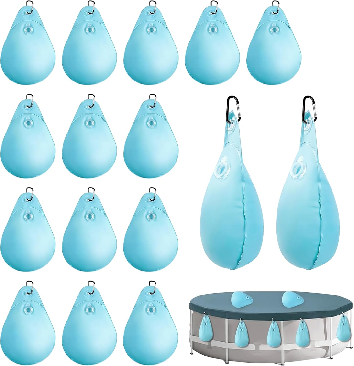 Amazon.com: 16 Pack Pool Cover Weights with Hooks, Teardrop Shape ...