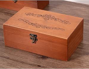 Amazon.com: Generic Wooden Storage Box, Flip Top Retro Storage Box for ...