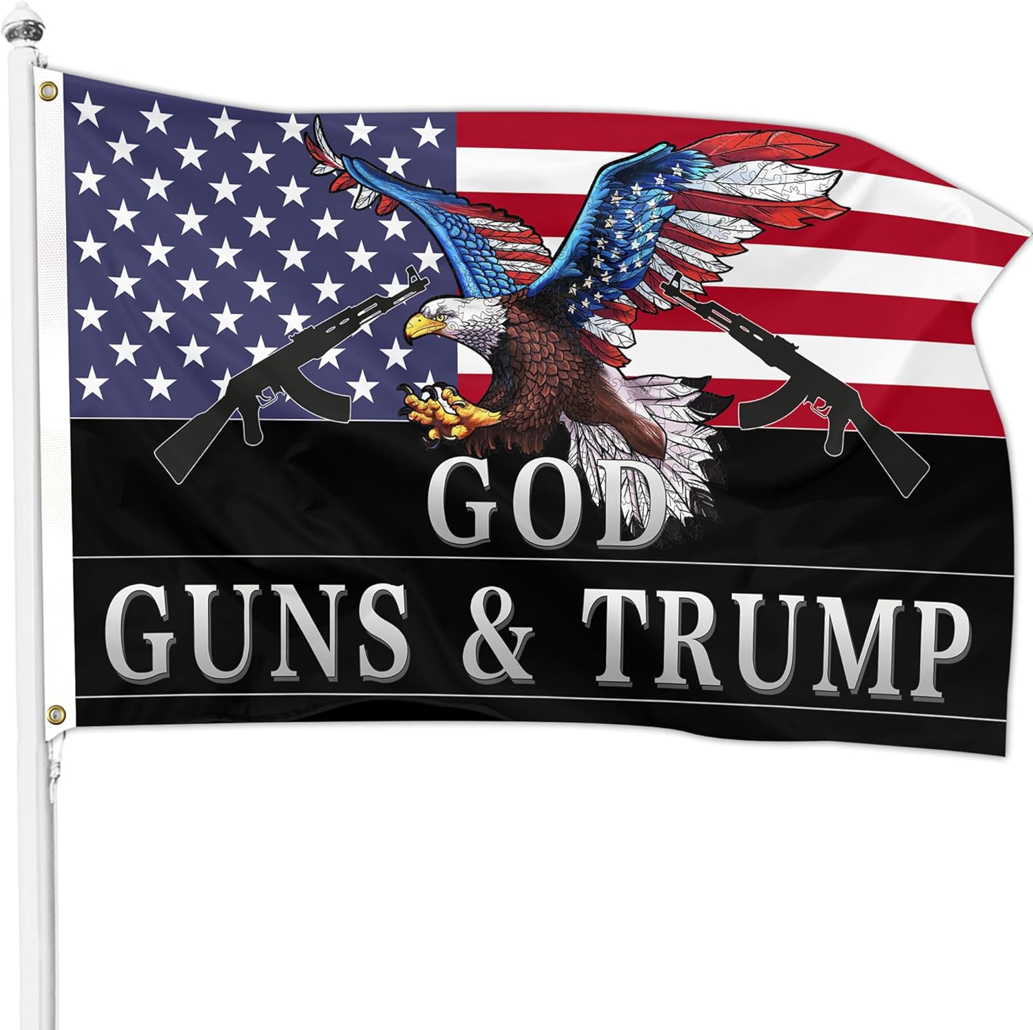 Amazon.com: Trump 2024 Flag God Guns and Trump Flag 3X5Ft Outdoor Flags ...
