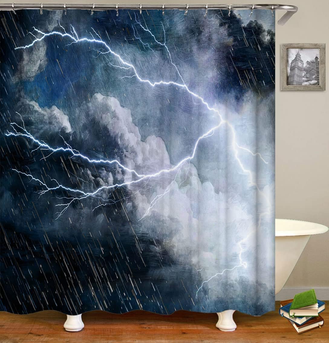 Amazon.com: HUAZIYU Dark Clouds in The Sky Heavy Rain Thunder and ...