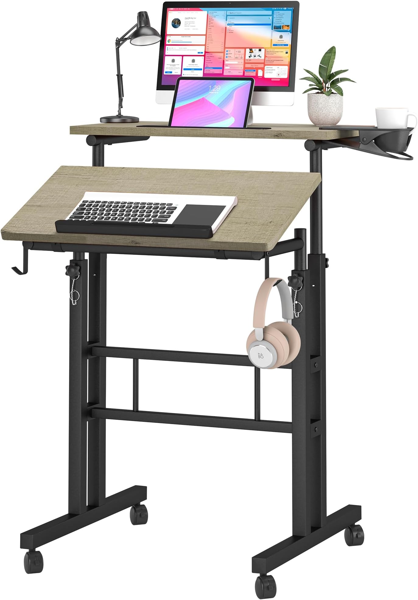 Amazon.com : Panta Mobile Standing Desk, Stand Up Desk with Cup Holder ...