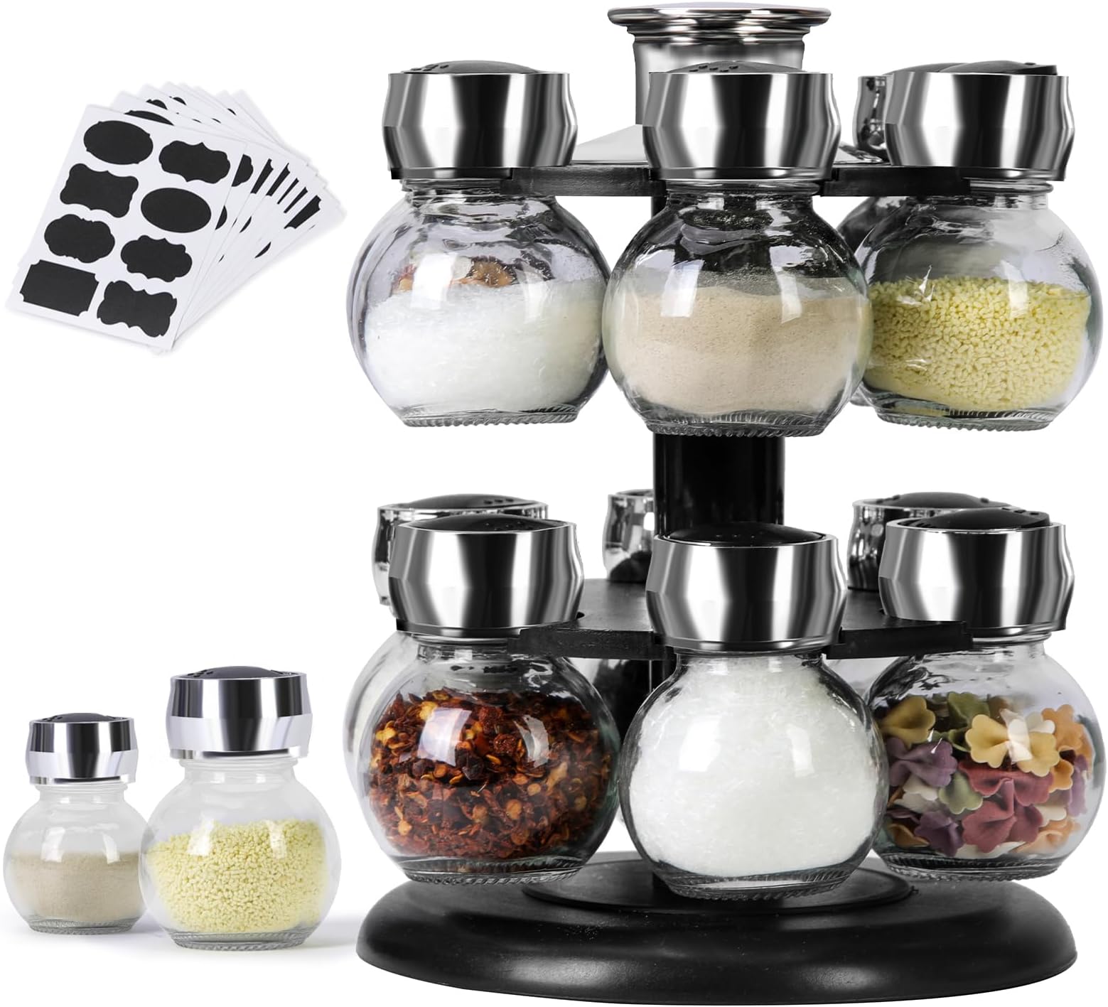 Especiero Organizador de Cocina Giratorio 360º con Juego de 12 Frascos ...