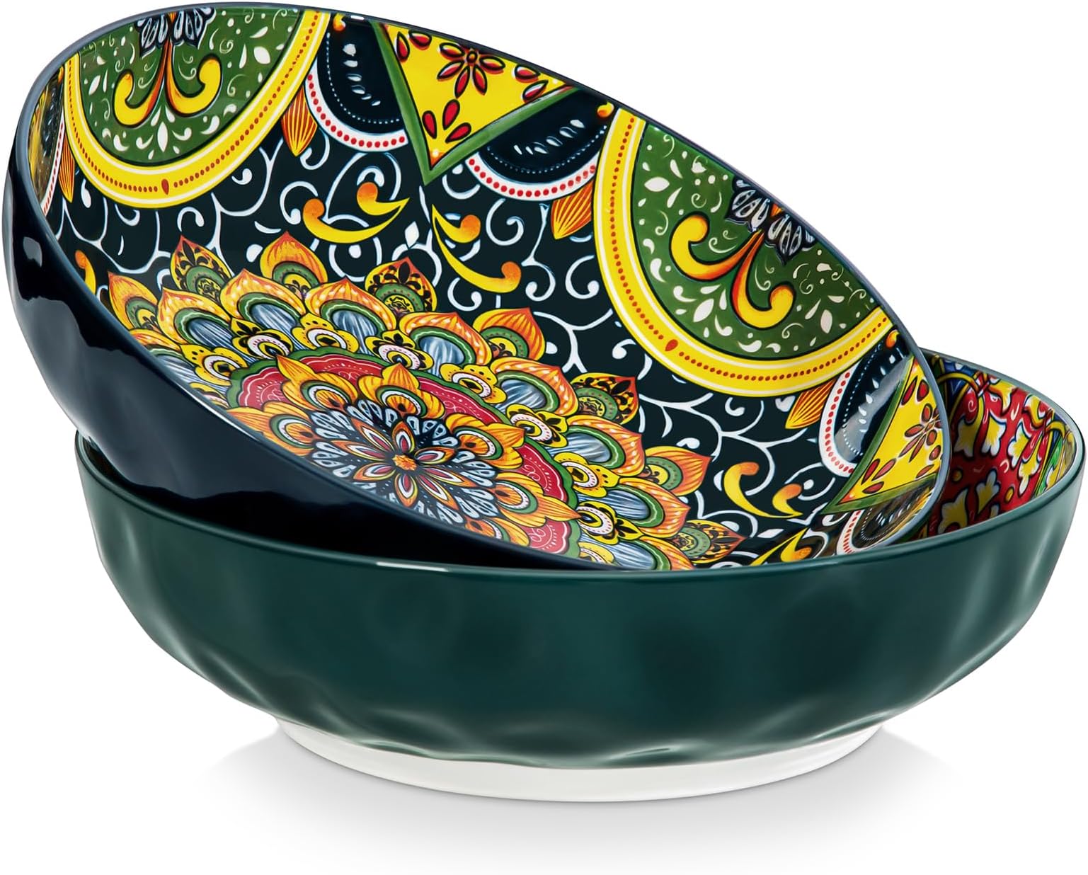 Amazon.com | Large Hand Painted Stainless Steel Fruit Bowl - Decorative ...