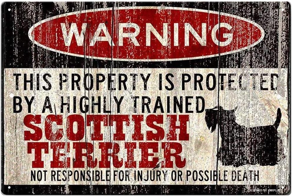 Amazon.com: Scottish Terrier Sign,Funny Metal Signs,Dog Warning Sign ...