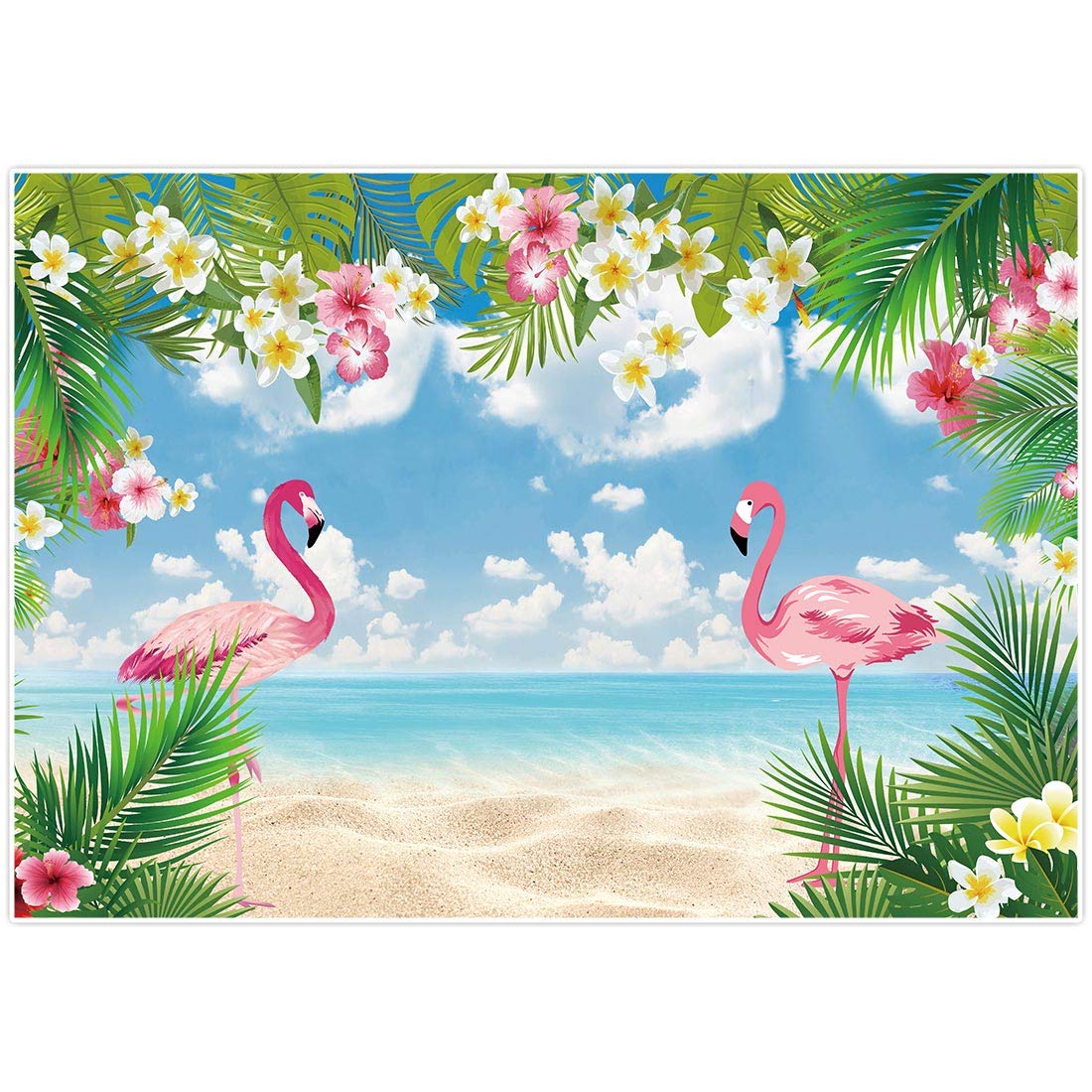 Buy Allenjoy 7x5ft Summer Flamingo Party Backdrop Tropical Hawaiian ...