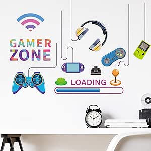 Gamer Zone Controller Wall Decals Video Gaming Joystick Wall Stickers ...
