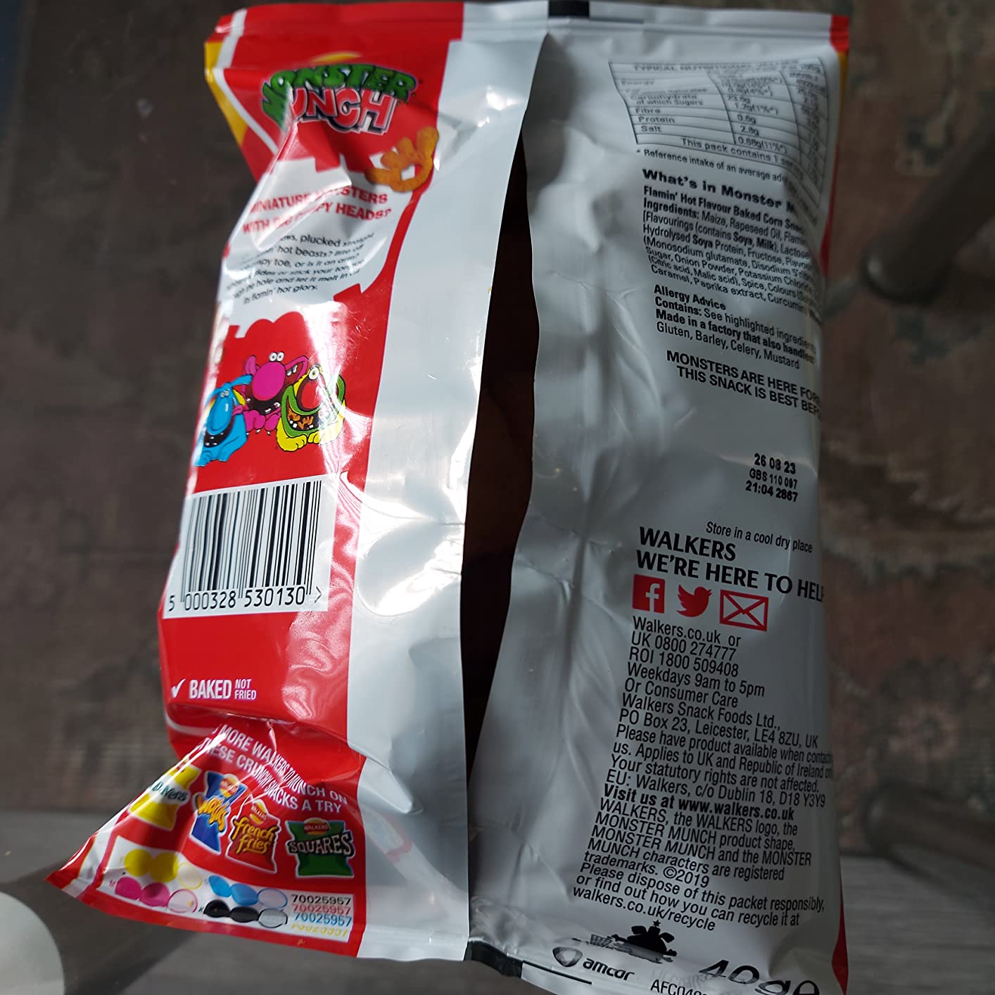 Monster Munch Flamin sweet and spicy Hot Snacks, 40g (Pack of 30 ...